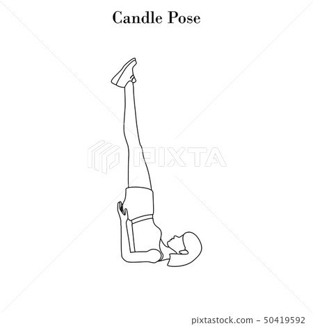 Candle pose exercise outline - Stock Illustration [50419592] - PIXTA