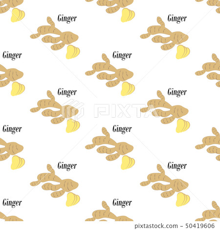 Ginger illustration seamless pattern - Stock Illustration [50419606 ...