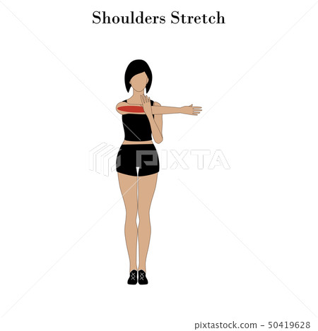 Shoulders stretch exercise - Stock Illustration [50419628] - PIXTA
