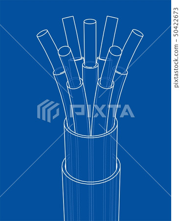 Seven-wire cable. Wire frame. Vector - Stock Illustration [50422673 ...