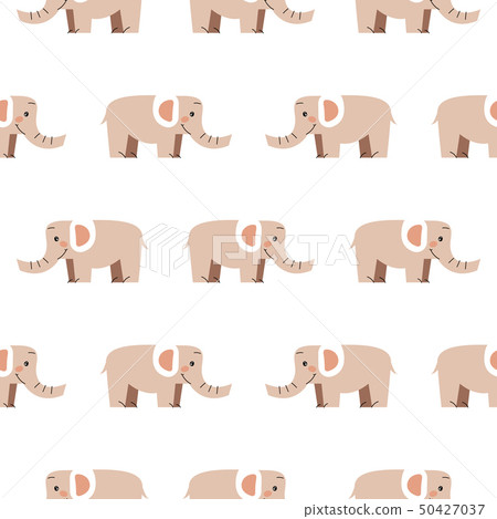 Elephant seamless vector pattern. Cute zoo...-插圖素材 [50427037] - PIXTA圖庫