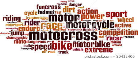Motocross word cloud - Stock Illustration [50432406] - PIXTA