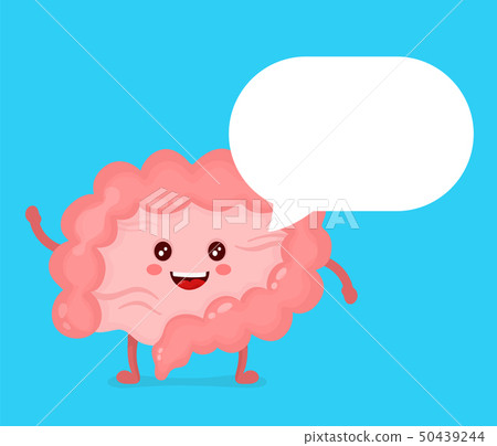 Strong healthy happy Intestine character - Stock Illustration [50439244 ...