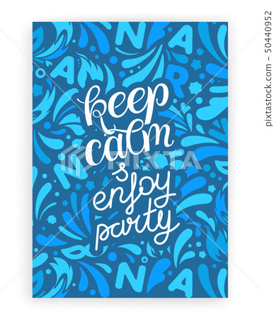 Keep calm and enjoy party. Party invitation card - Stock Illustration ...