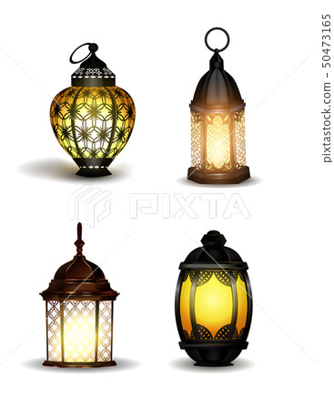 Old east lamp vector illustration pack set - Stock Illustration ...
