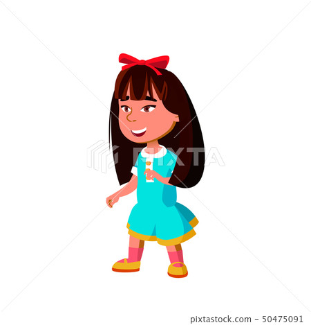 Asian Child Girl Cartoon Isolated Vector...-插圖素材 [50475091] - PIXTA圖庫