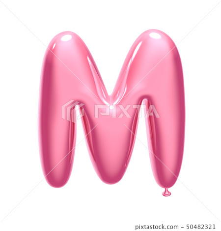 Pink balloon alphabet M - Stock Illustration [50482321] - PIXTA