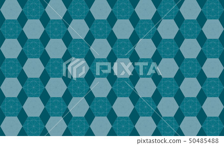 Vintage ocean blue retro hexagon tile pattern - Stock Illustration ...