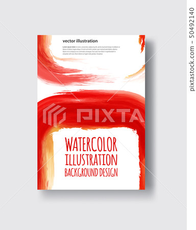 Watercolor red, fire, yellow color design banner. - Stock Illustration ...