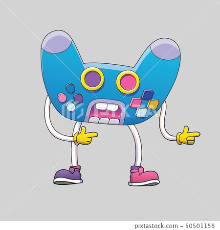 Joystick Cartoon Character. Controller Vector - Stock Illustration ...