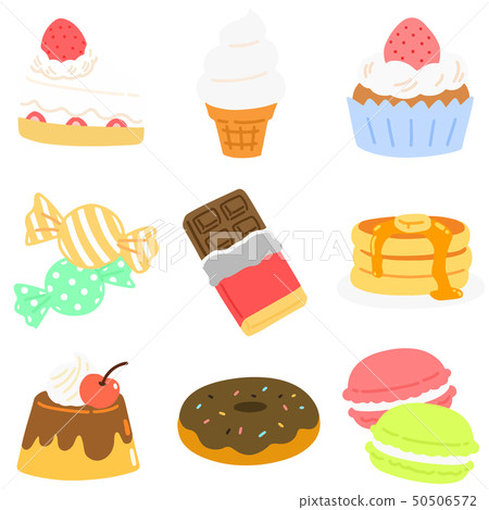 Illustration set of simple and cute colorful... - Stock Illustration ...