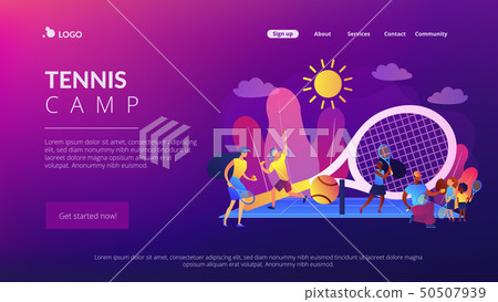 Tennis camp concept landing page. - Stock Illustration [50507939] - PIXTA
