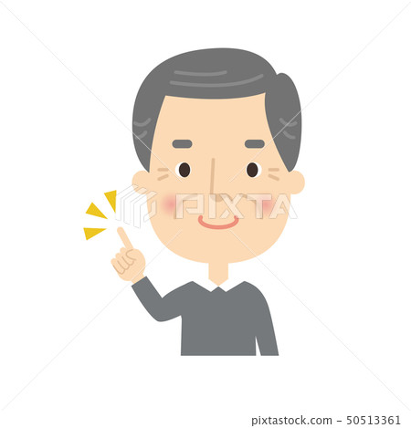 Male: Grandpa pointing hand Check pose - Stock Illustration [50513361 ...