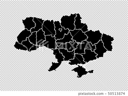 ukraine map - High detailed Black map with - Stock Illustration ...
