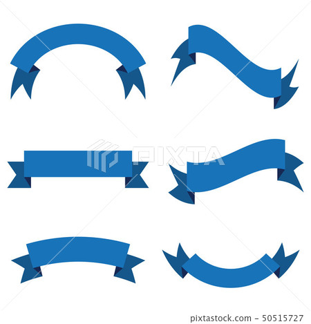 set of blue ribbon banner icon - Stock Illustration [50515727] - PIXTA