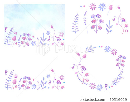 Botanical frameset drawn by watercolor - Stock Illustration [50516029 ...