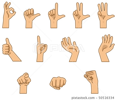 Hand pose set - Stock Illustration [50516334] - PIXTA