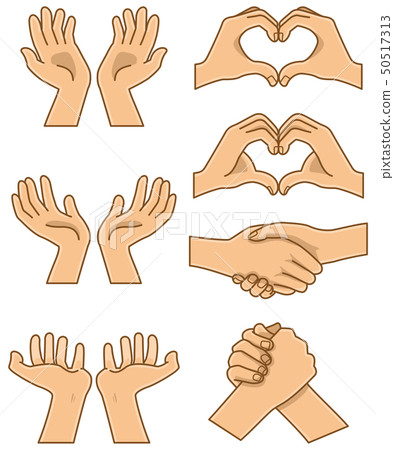 Pose set for both hands - Stock Illustration [50517313] - PIXTA