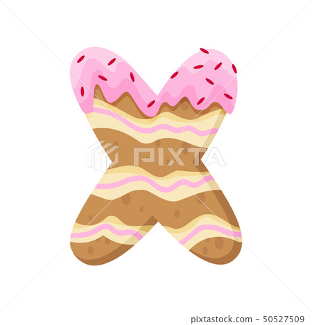 English letter X from cookies. Vector... - Stock Illustration [50527509 ...
