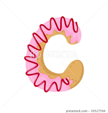 English letter C in the form of a donut. Vector... - Stock Illustration ...