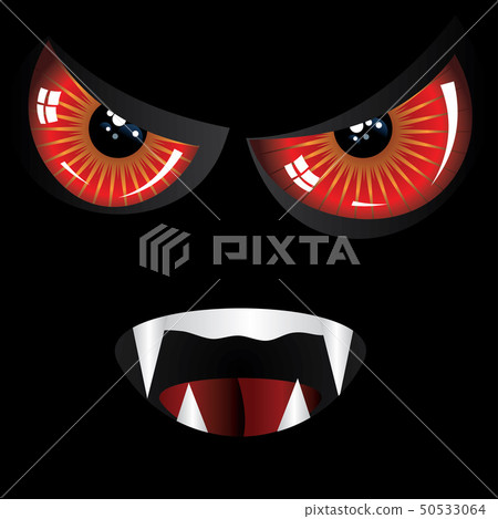Evil face with red eyes - Stock Illustration [50533064] - PIXTA