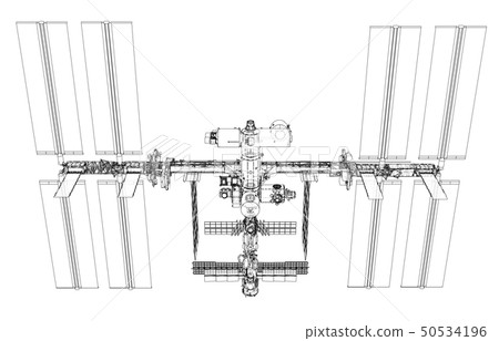 International Space Station Outline. Vector - Stock Illustration ...