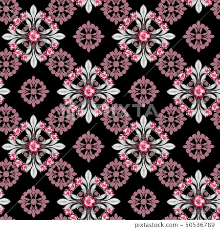 Jewelry background. Seamless pattern with round... - Stock Illustration ...