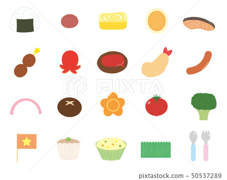 Lunch box side dish icon material collection - Stock Illustration ...