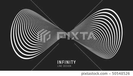 Infinity stylized sign made of lines. Vector... - Stock Illustration ...