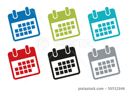 colorful business calendar icon set isolated on... - Stock Illustration ...