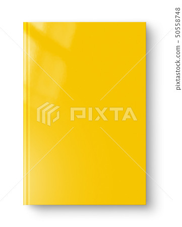 Closed yellow blank book isolated on white - Stock Illustration ...