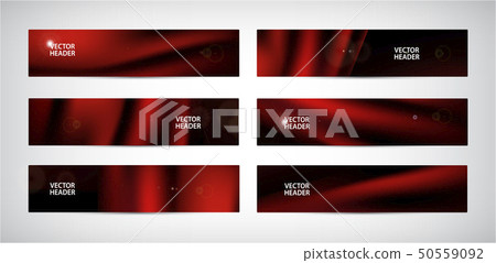 Vector set of abstract red wavy banners. Silk,... - Stock Illustration ...