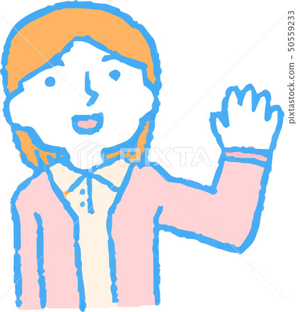 Hand drawn girl woman pose reaction upper body... - Stock Illustration ...