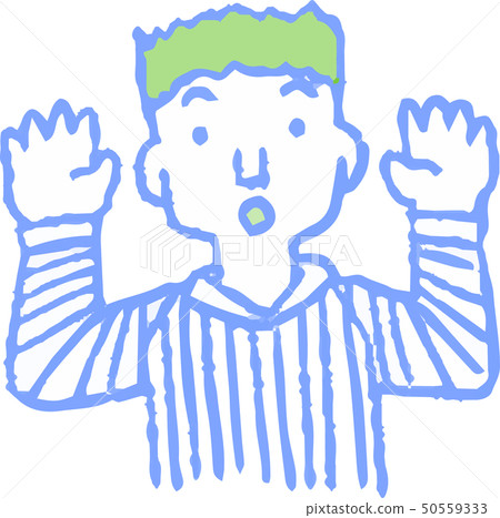 Hand drawn male pose reaction emotion... - Stock Illustration [50559333 ...