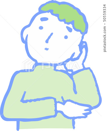 Hand drawn male pose reaction emotion... - Stock Illustration [50559334 ...