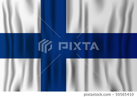 Finnish realistic flag vector illustration. - Stock Illustration ...