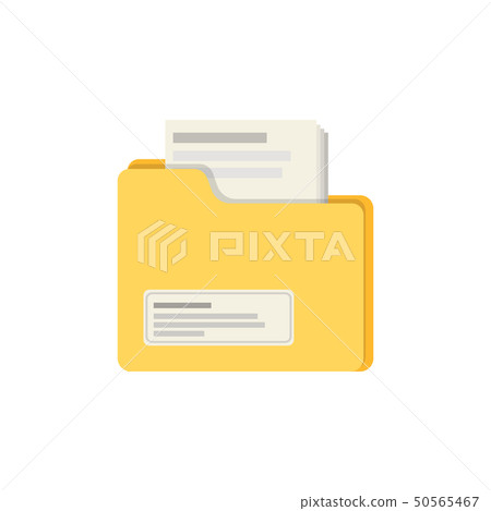 Yellow color folder with files icon vector flat - Stock Illustration ...