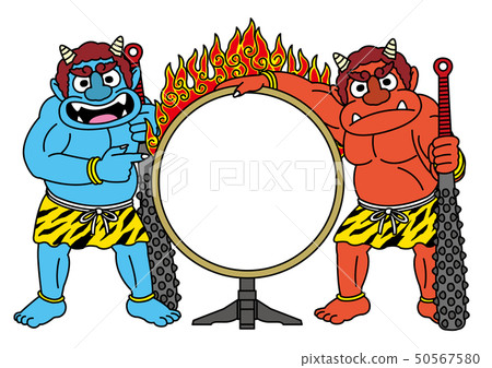 Red Demon Blue Demon and Frame - Stock Illustration [50567580] - PIXTA