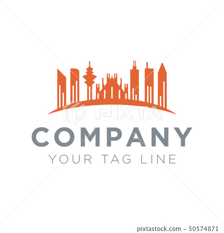 illustration of a city logo with a tall peak tower-插圖素材 [50574871 ...