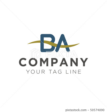 BA letter logo template with wave elements-插圖素材 [50574890] - PIXTA圖庫