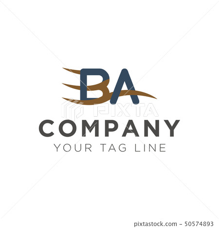BA letter logo template with wave elements - Stock Illustration ...