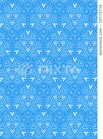 Abstract bright blue repeating pattern-插圖素材 [50578738] - PIXTA圖庫