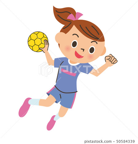 Kid playing handball - Stock Illustration [50584339] - PIXTA
