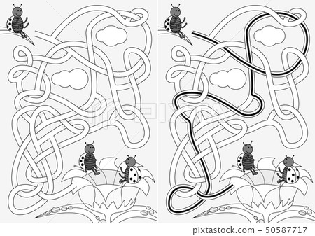 Ladybug maze - Stock Illustration [50587717] - PIXTA