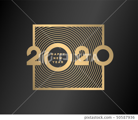 Happy new year, gold numbers 2020 on a dark...-插圖素材 [50587936] - PIXTA圖庫