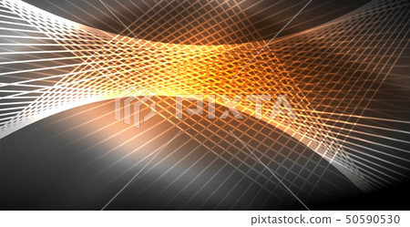 Neon glowing lines, magic energy space light... - Stock Illustration ...