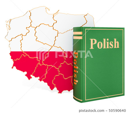 Polish language book with map of Poland - Stock Illustration [50590640 ...