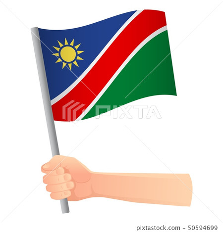Namibia flag in hand-插圖素材 [50594699] - PIXTA圖庫