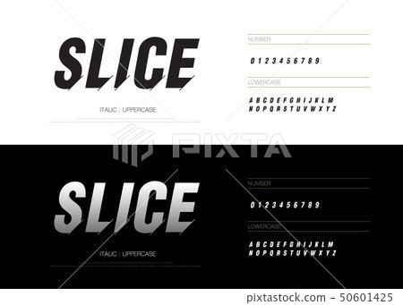 Modern abstract font alphabet numbers italic set. - Stock Illustration ...