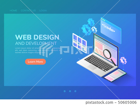 isometric website development and application - Stock Illustration ...
